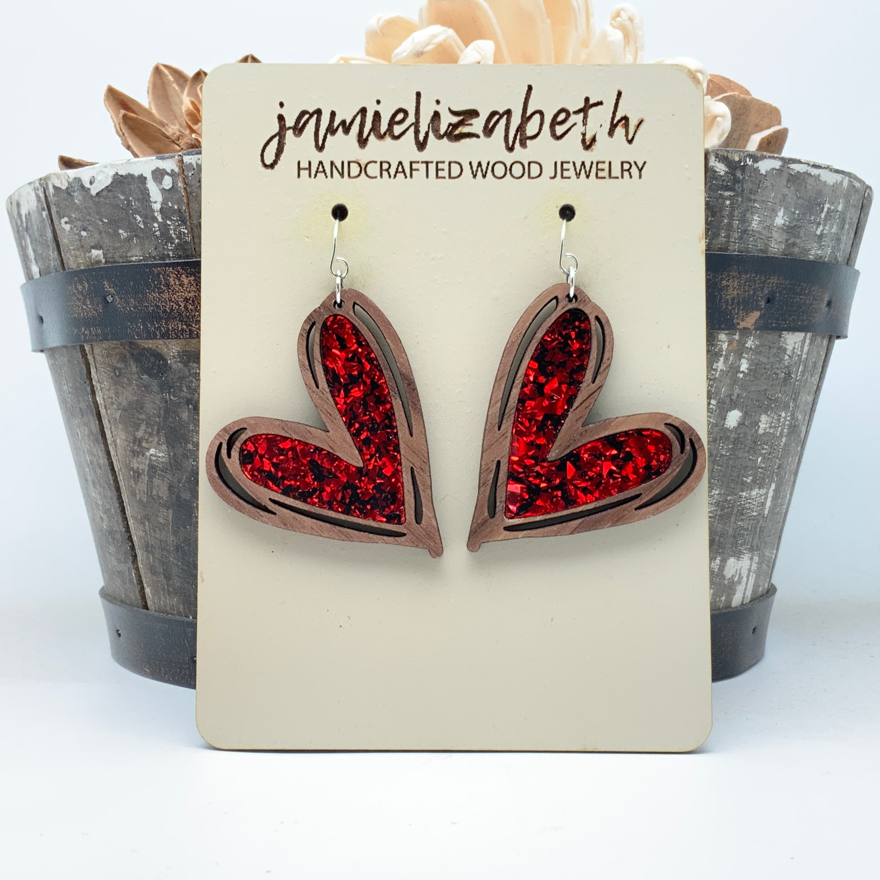 Fire Red Acrylic Hand-Drawn Hearts (Vault) – Jamielizabeth