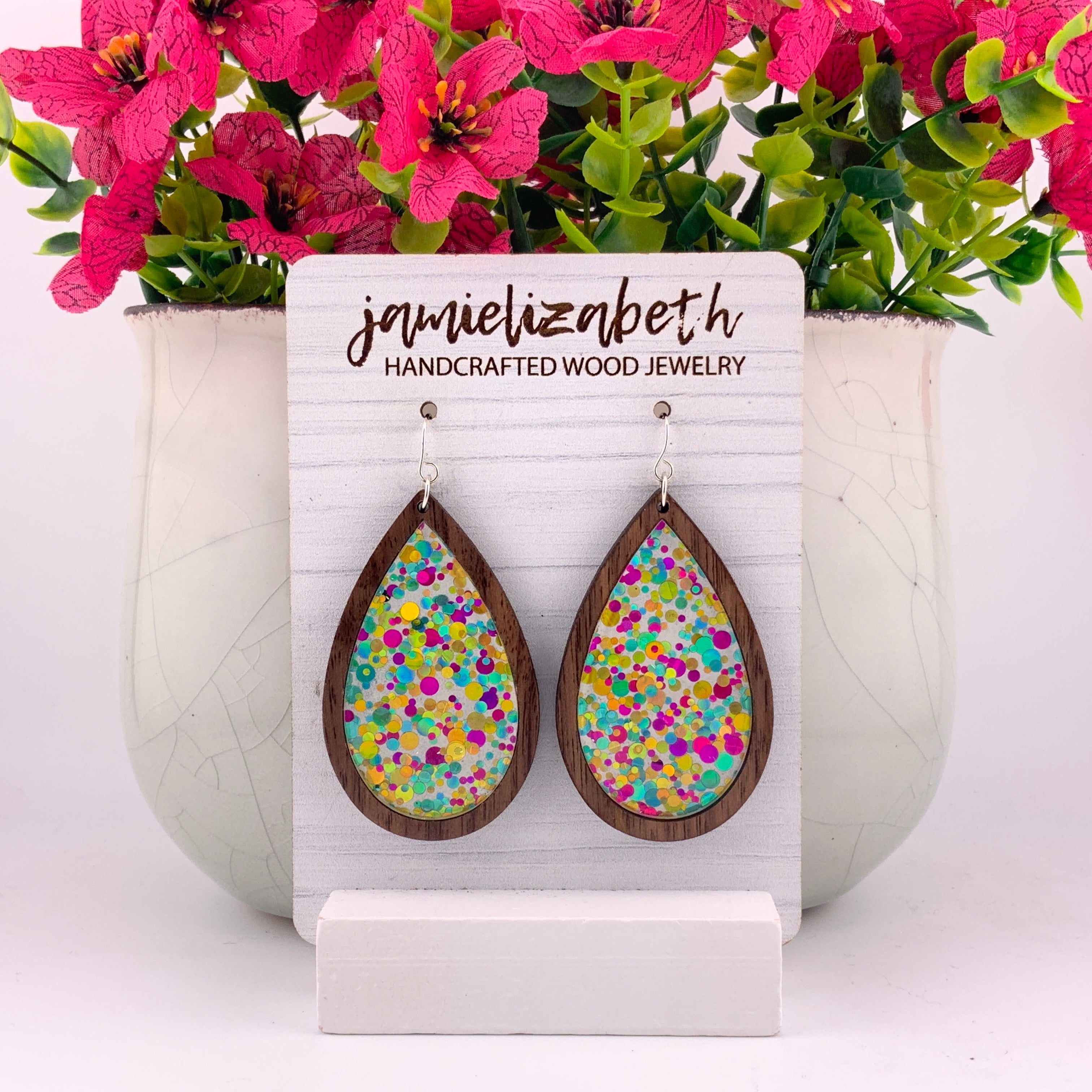 Pink Gold and Teal Teardrops – Jamielizabeth