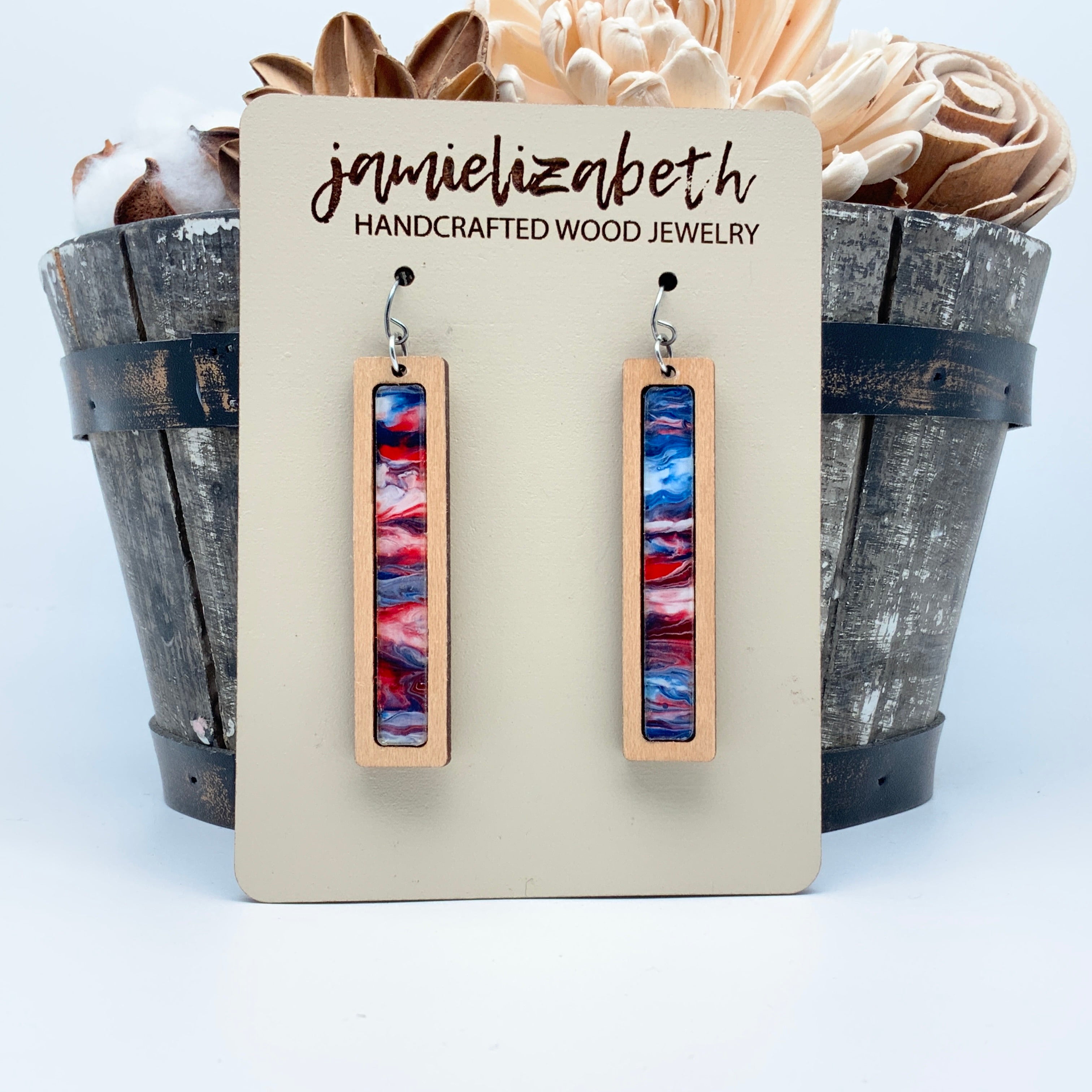 Limited 15 - Large Bar Red White and Blue painted In Maple – Jamielizabeth
