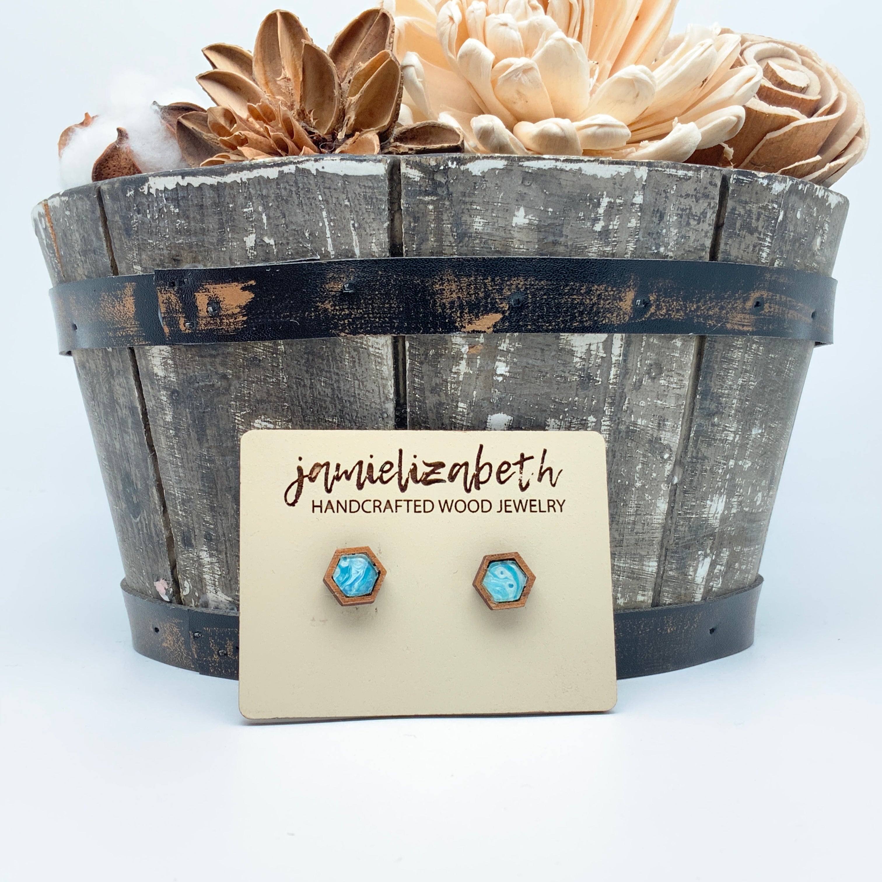 Limited 44 - Stud - Light Blue Painted Hex – Jamielizabeth