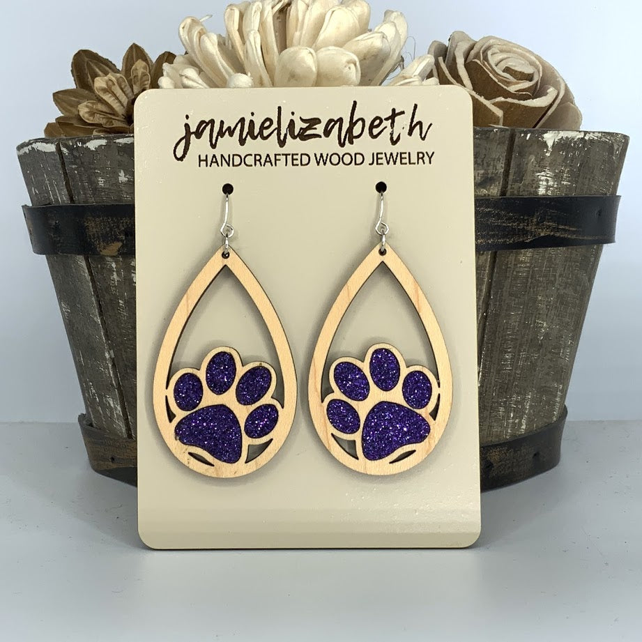 Purple Glitter Pawprint Earrings – Jamielizabeth