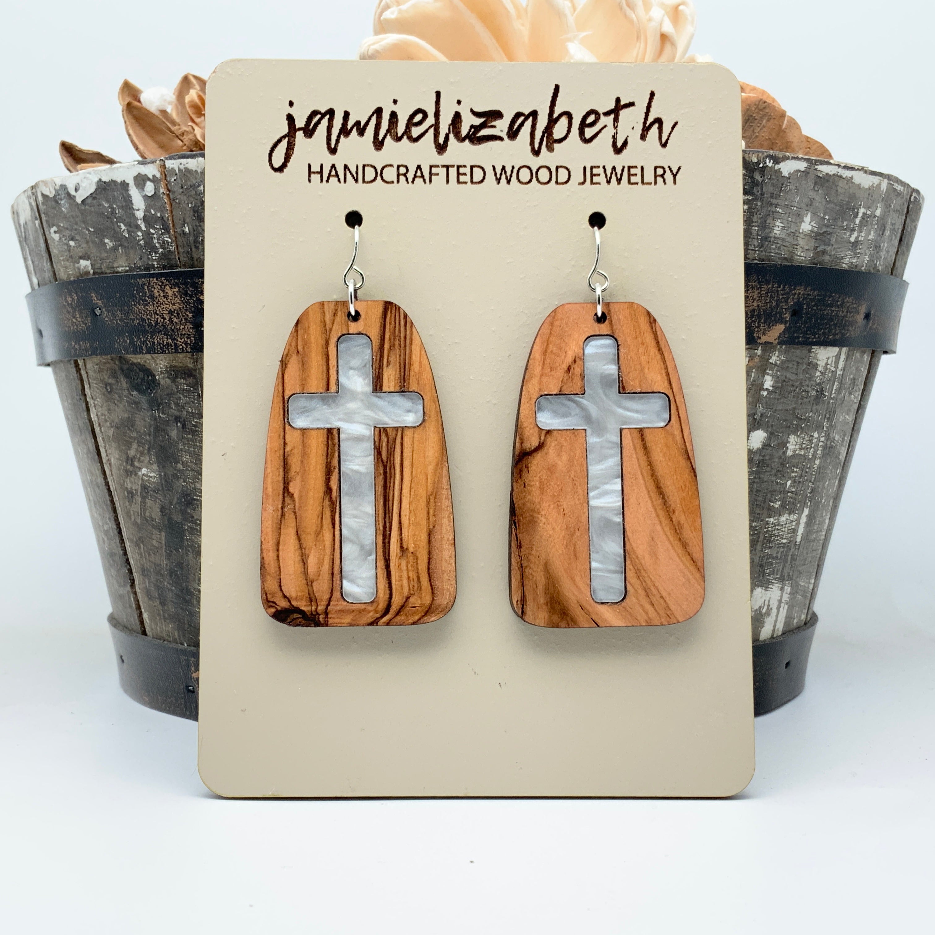 My Rock - Pearl White - Cross Earrings (Vault) – Jamielizabeth