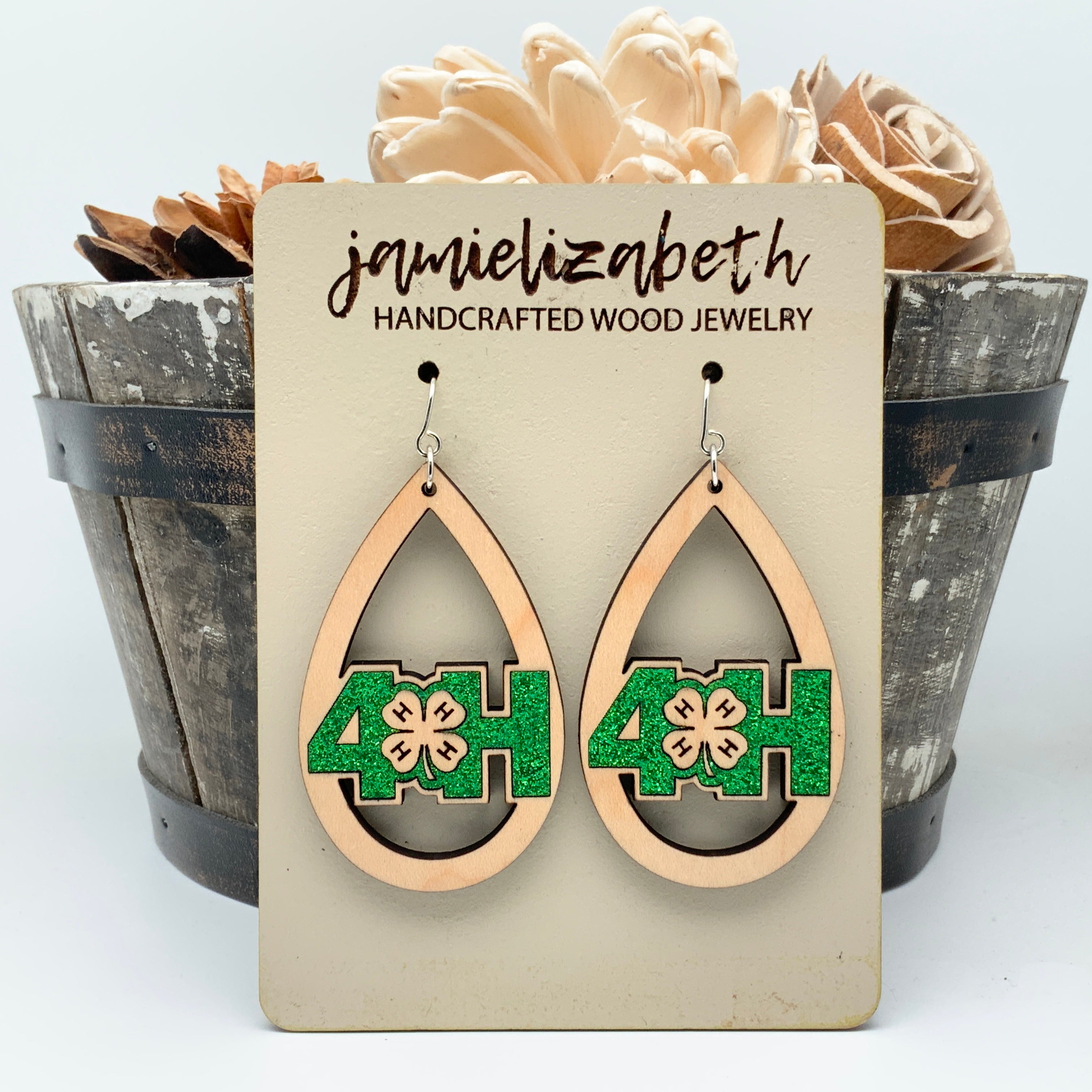 4H Love -Fine Green Glitter - Earrings – Jamielizabeth